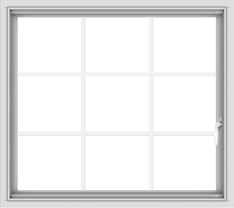 ESWDA 36x32 (35.5 x 31.5 inch) White uPVC Vinyl Push out Casement ...