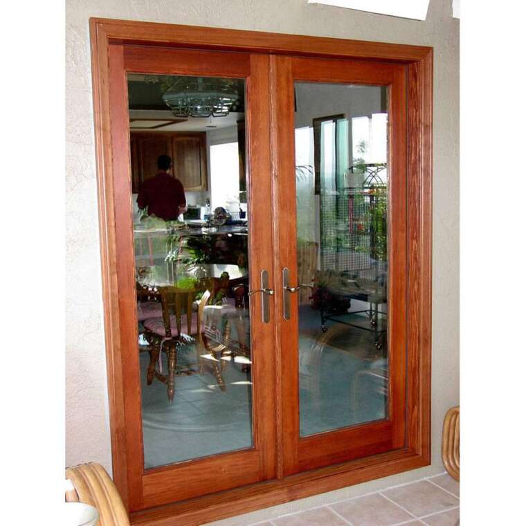 Glazed wooden 48 inch exterior french doors - Euro-Sino Windows & Doors ...