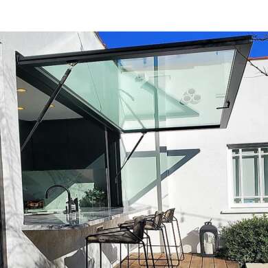 ESWDA Aluminium Gas Strut Pass Through Windows Push Out Flip Windows ...