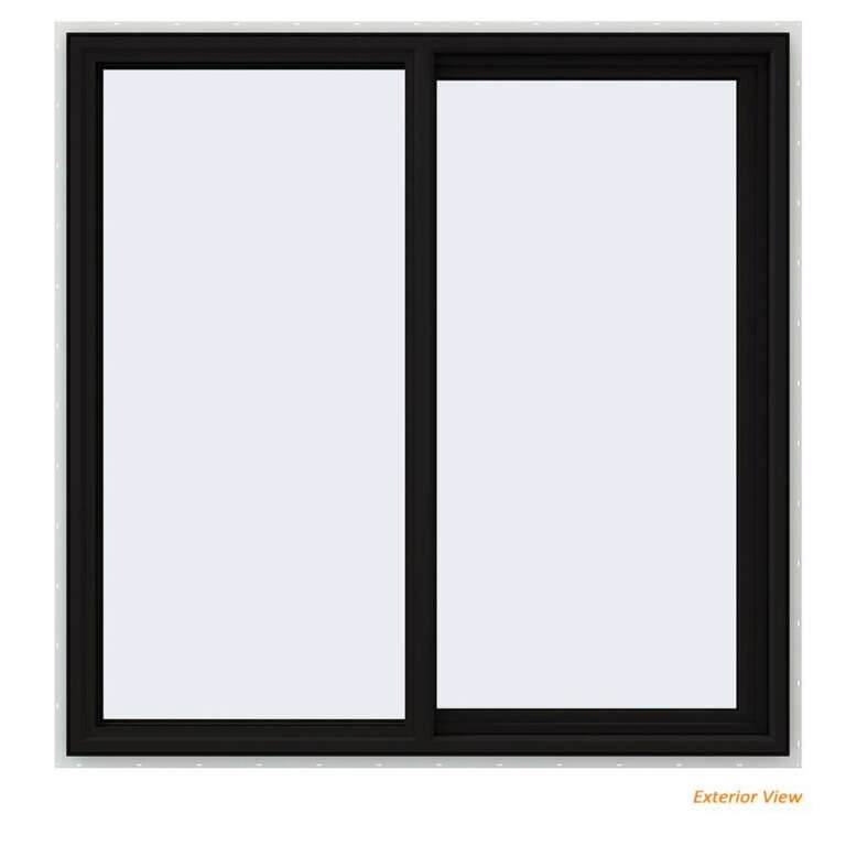45x45 Black Aluminum Sliding Window With Fiberglass Mesh Screen - Euro ...